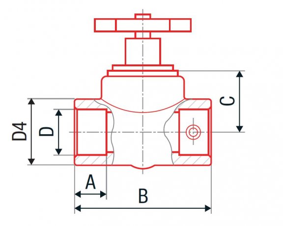 FV PPR straight-way valve with PV valve